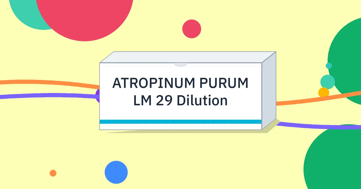 Symbolbild: Packung mit der Aufschrift ATROPINUM PURUM LM 29 Dilution (PZN 12782692) – Verfügbarkeit und Bezug in Apotheken in Frankfurt am Main