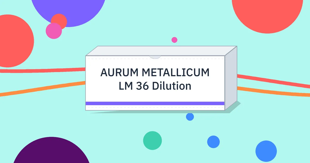 Symbolbild: Packung mit der Aufschrift AURUM METALLICUM LM 36 Dilution (PZN 12785288) – Verfügbarkeit und Bezug in Apotheken in Frankfurt am Main
