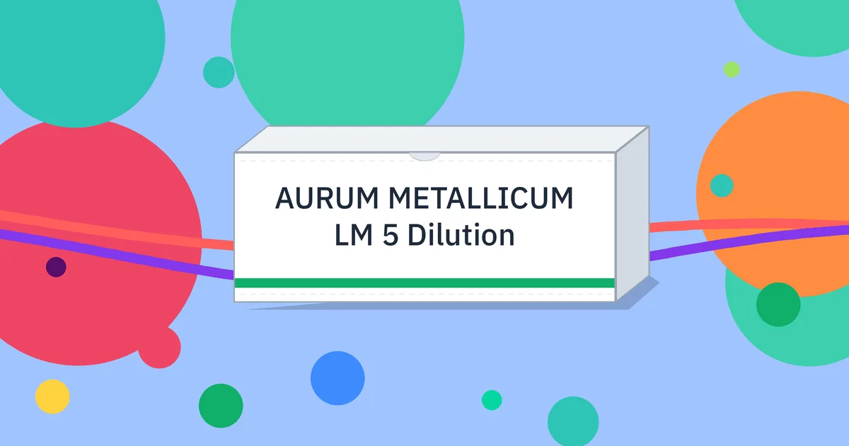Symbolbild: Packung mit der Aufschrift AURUM METALLICUM LM 5 Dilution (PZN 12785012) – Verfügbarkeit und Bezug in Apotheken in Frankfurt am Main