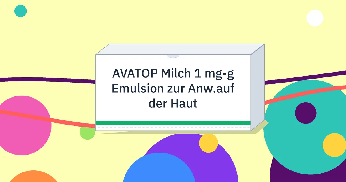 Symbolbild: Packung mit der Aufschrift AVATOP Milch 1 mg-g Emulsion zur Anw.auf der Haut (PZN 19984068) – Verfügbarkeit und Bezug in Apotheken in Frankfurt am Main