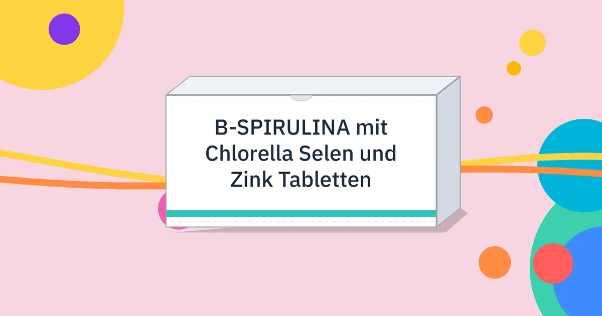 Symbolbild: Packung mit der Aufschrift B-SPIRULINA mit Chlorella Selen und Zink Tabletten (PZN 20315906) – Verfügbarkeit und Bezug in Apotheken in Frankfurt am Main