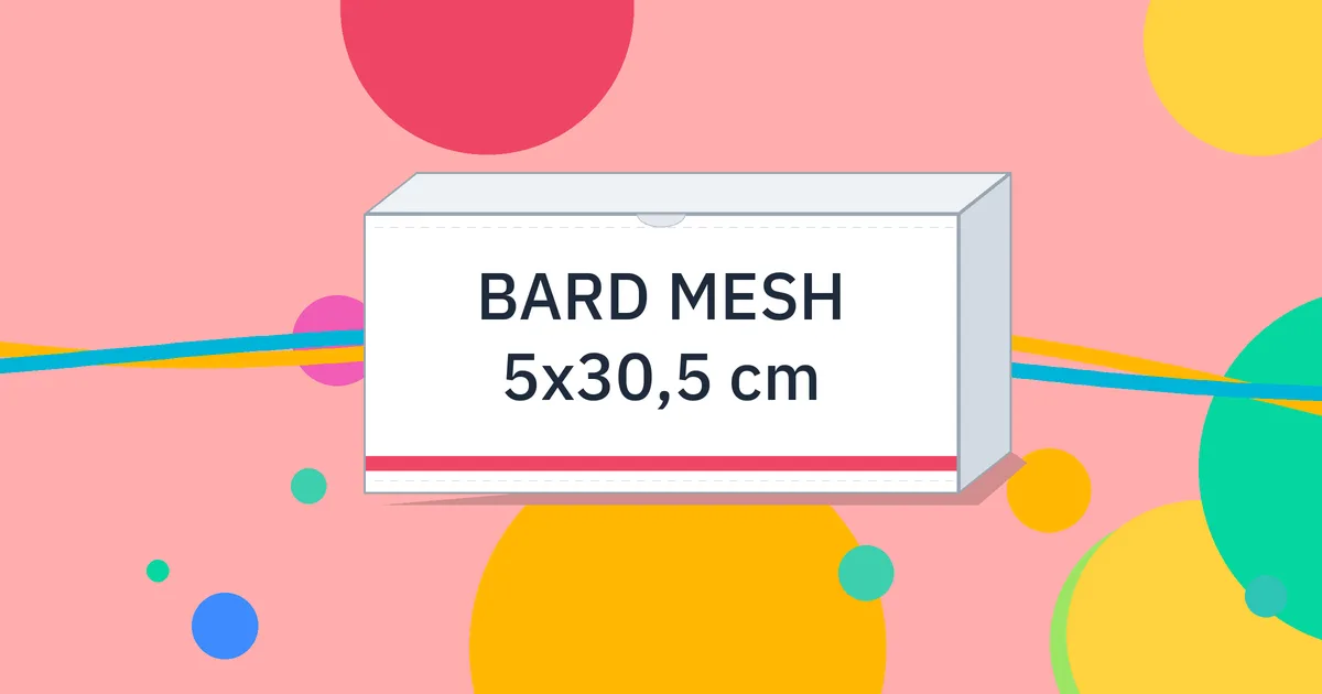 Symbolbild: Packung mit der Aufschrift BARD MESH 5x30,5 cm (PZN 03751126) – Verfügbarkeit und Bezug in Apotheken in Frankfurt am Main