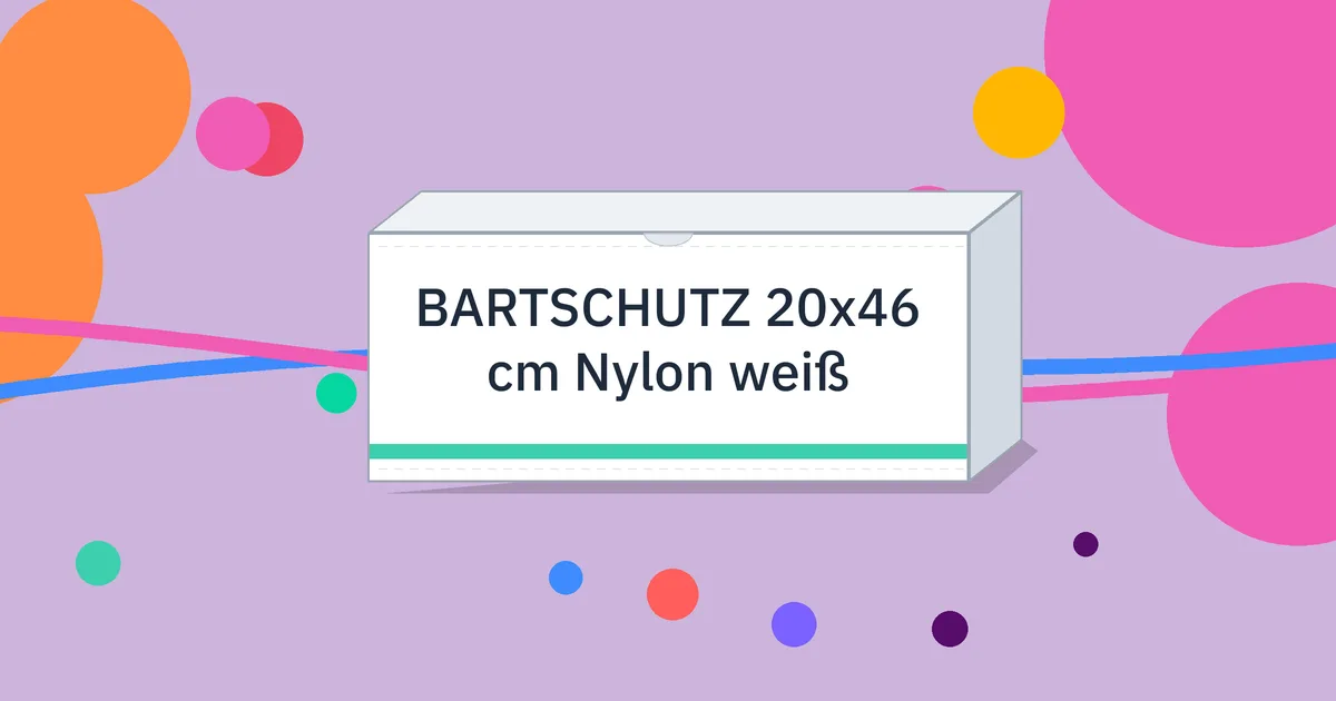Symbolbild: Packung mit der Aufschrift BARTSCHUTZ 20x46 cm Nylon weiß (PZN 20607804) – Verfügbarkeit und Bezug in Apotheken in Frankfurt am Main
