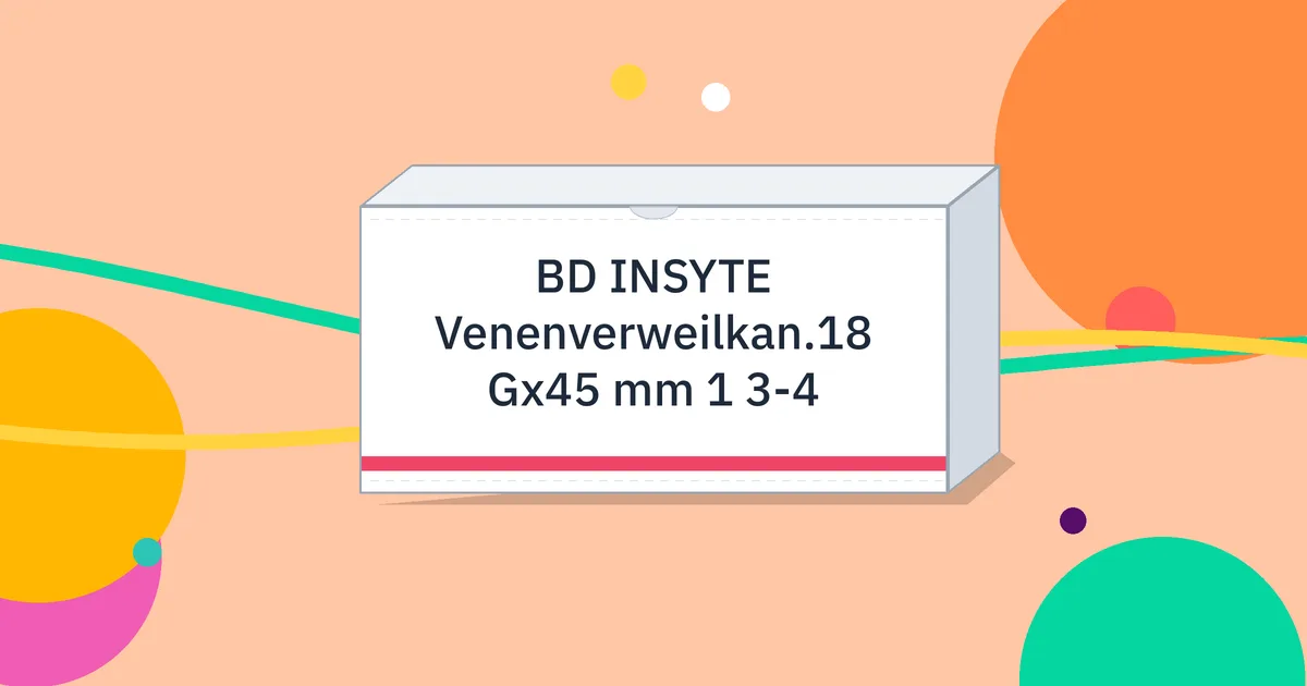 Symbolbild: Packung mit der Aufschrift BD INSYTE Venenverweilkan.18 Gx45 mm 1 3-4 (PZN 07546363) – Verfügbarkeit und Bezug in Apotheken in Frankfurt am Main