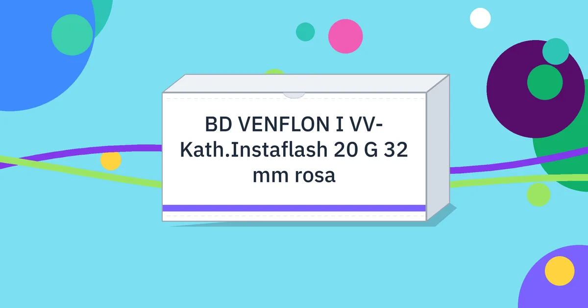 Symbolbild: Packung mit der Aufschrift BD VENFLON I VV-Kath.Instaflash 20 G 32 mm rosa (PZN 20274024) – Verfügbarkeit und Bezug in Apotheken in Frankfurt am Main