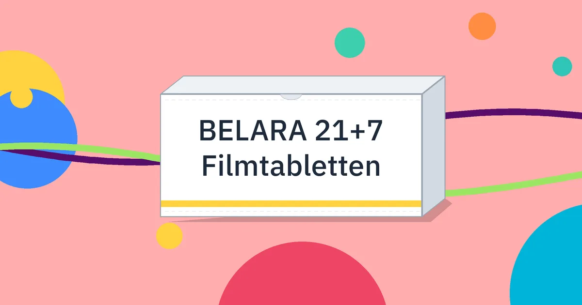 Symbolbild: Packung mit der Aufschrift BELARA 21+7 Filmtabletten (PZN 09505167) – Verfügbarkeit und Bezug in Apotheken in Frankfurt am Main