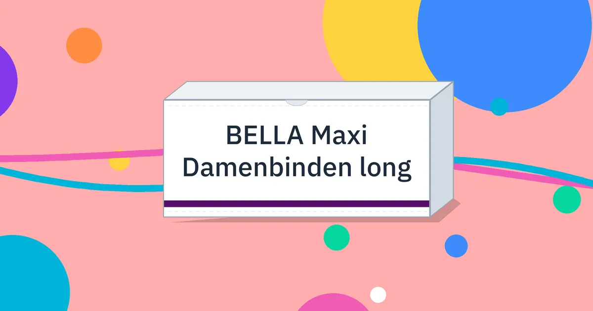 Symbolbild: Packung mit der Aufschrift BELLA Maxi Damenbinden long (PZN 18441555) – Verfügbarkeit und Bezug in Apotheken in Frankfurt am Main