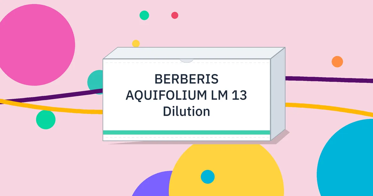 Symbolbild: Packung mit der Aufschrift BERBERIS AQUIFOLIUM LM 13 Dilution (PZN 13383184) – Verfügbarkeit und Bezug in Apotheken in Frankfurt am Main