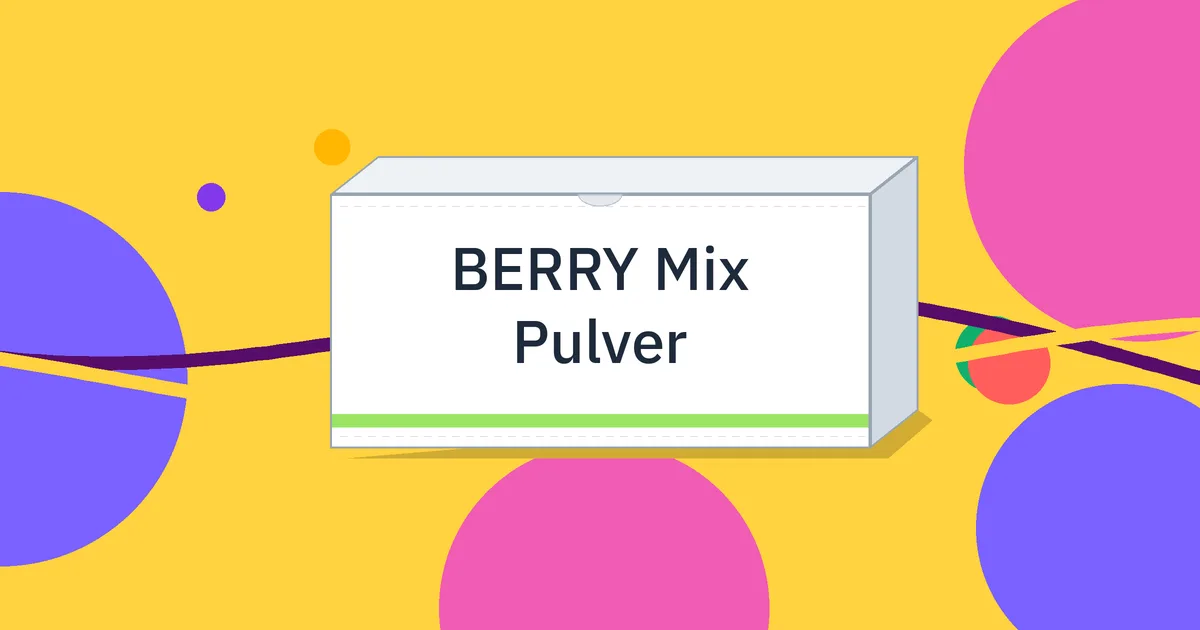 Symbolbild: Packung mit der Aufschrift BERRY Mix Pulver (PZN 20279636) – Verfügbarkeit und Bezug in Apotheken in Frankfurt am Main