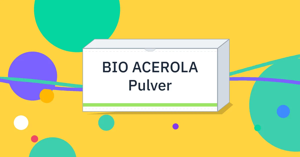 Symbolbild: Packung mit der Aufschrift BIO ACEROLA Pulver (PZN 10007931) – Verfügbarkeit und Bezug in Apotheken in Frankfurt am Main