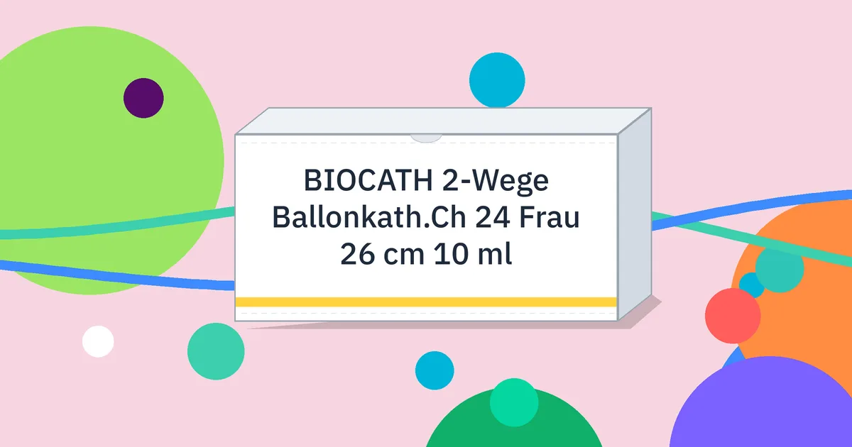 Symbolbild: Packung mit der Aufschrift BIOCATH 2-Wege Ballonkath.Ch 24 Frau 26 cm 10 ml (PZN 06902092) – Verfügbarkeit und Bezug in Apotheken in Frankfurt am Main