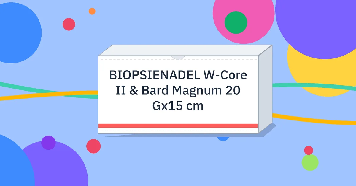 Symbolbild: Packung mit der Aufschrift BIOPSIENADEL W-Core II & Bard Magnum 20 Gx15 cm (PZN 19529312) – Verfügbarkeit und Bezug in Apotheken in Frankfurt am Main