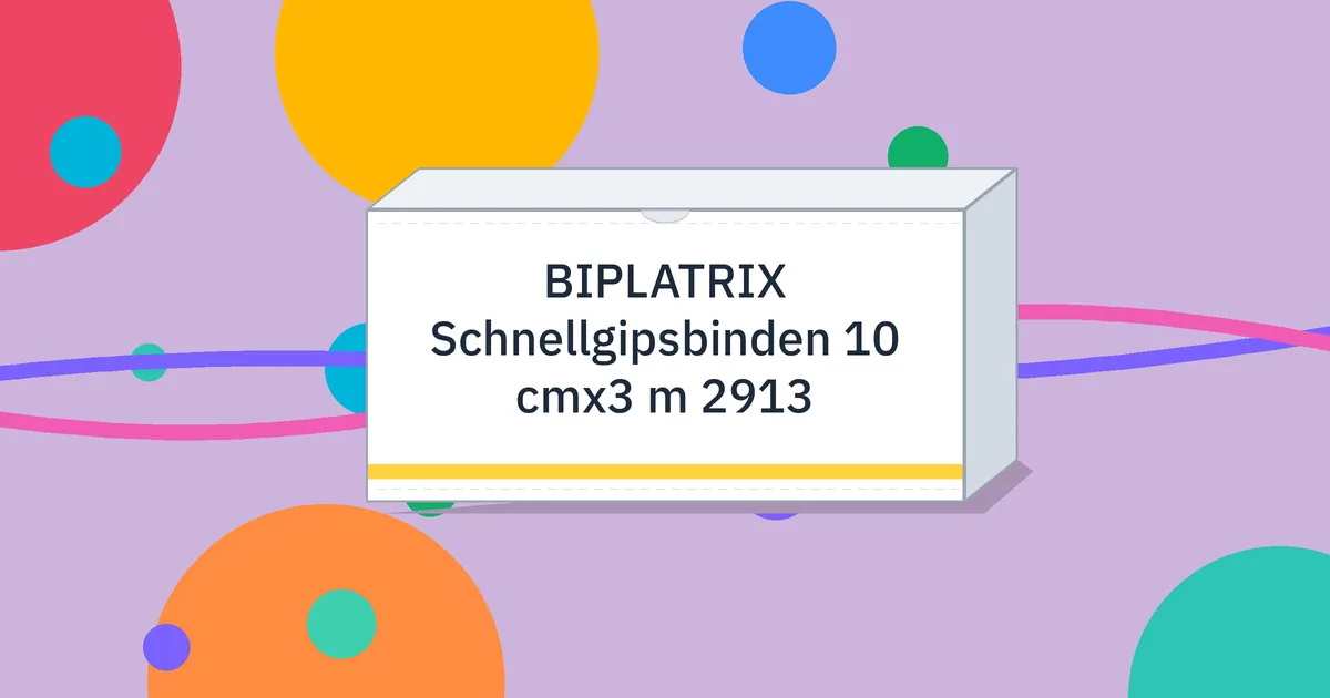 Symbolbild: Packung mit der Aufschrift BIPLATRIX Schnellgipsbinden 10 cmx3 m 2913 (PZN 07154232) – Verfügbarkeit und Bezug in Apotheken in Frankfurt am Main