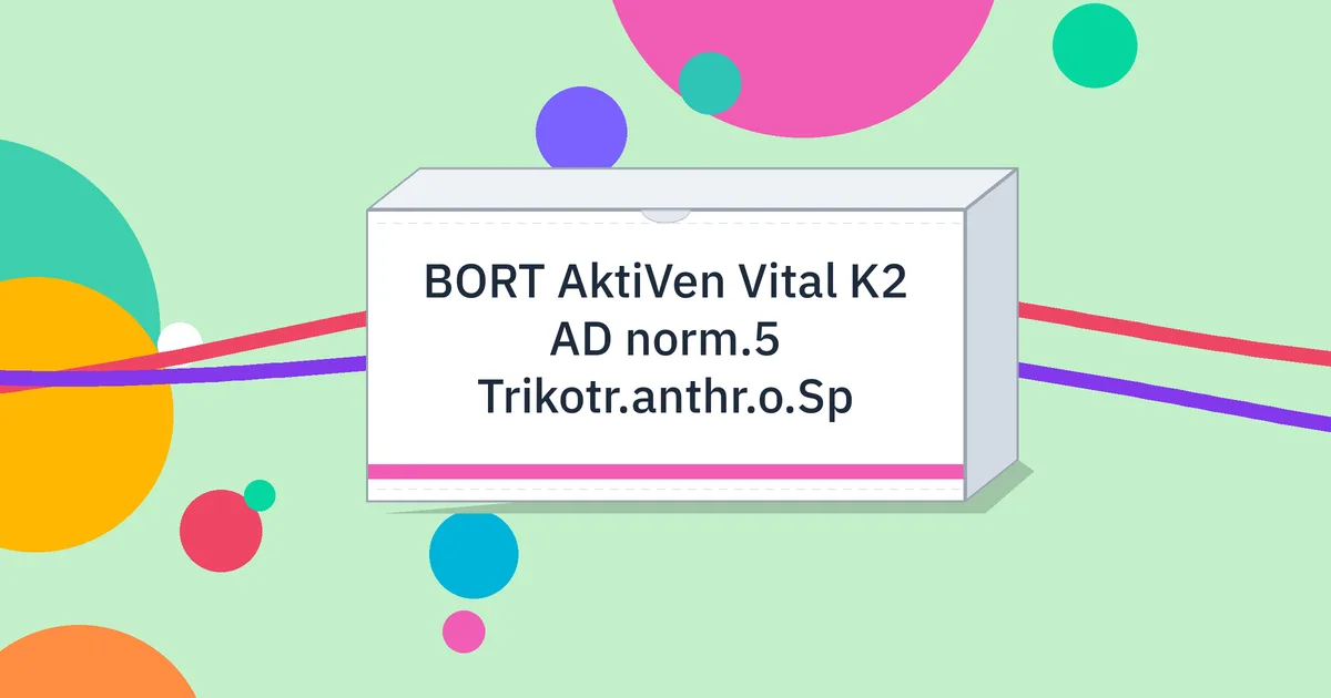 Symbolbild: Packung mit der Aufschrift BORT AktiVen Vital K2 AD norm.5 Trikotr.anthr.o.Sp (PZN 13728364) – Verfügbarkeit und Bezug in Apotheken in Frankfurt am Main