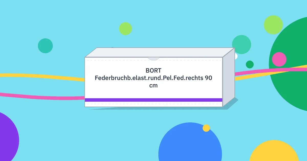 Symbolbild: Packung mit der Aufschrift BORT Federbruchb.elast.rund.Pel.Fed.rechts 90 cm (PZN 07210114) – Verfügbarkeit und Bezug in Apotheken in Frankfurt am Main