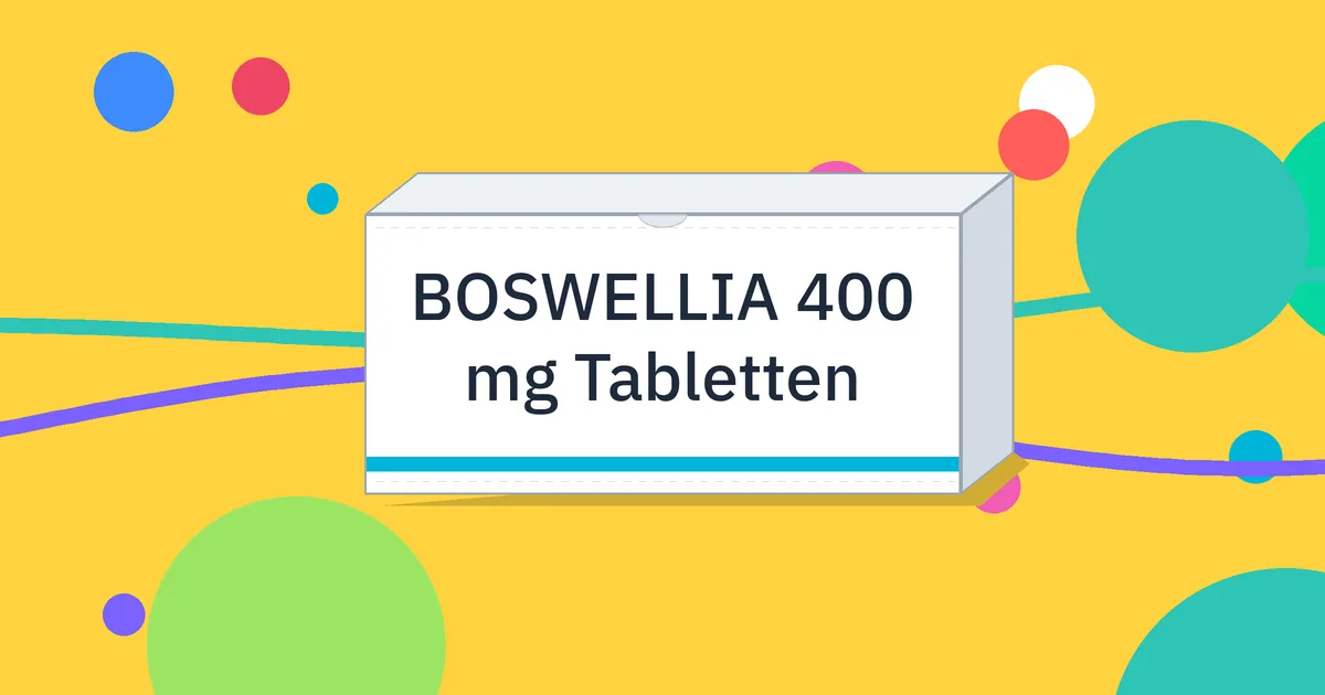 Symbolbild: Packung mit der Aufschrift BOSWELLIA 400 mg Tabletten (PZN 18487296) – Verfügbarkeit und Bezug in Apotheken in Frankfurt am Main