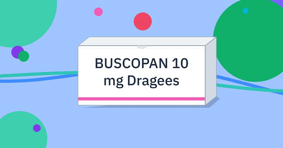 Symbolbild: Packung mit der Aufschrift BUSCOPAN 10 mg Dragees (PZN 04955032) – Verfügbarkeit und Bezug in Apotheken in Frankfurt am Main