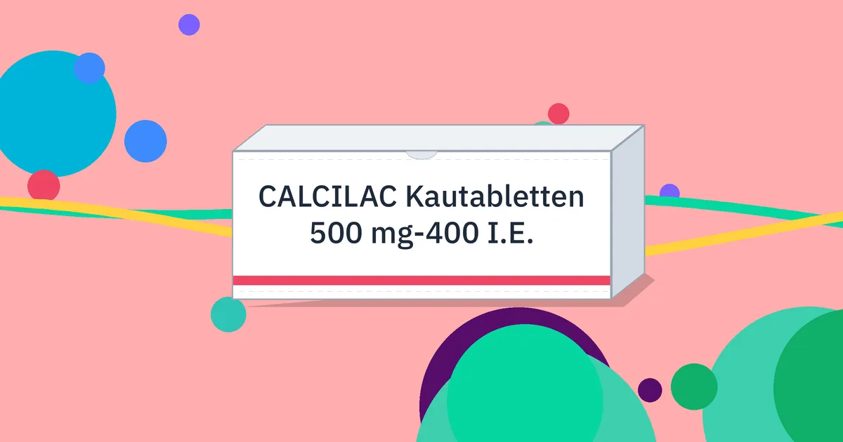 Symbolbild: Packung mit der Aufschrift CALCILAC Kautabletten 500 mg-400 I.E. (PZN 09083097) – Verfügbarkeit und Bezug in Apotheken in Frankfurt am Main