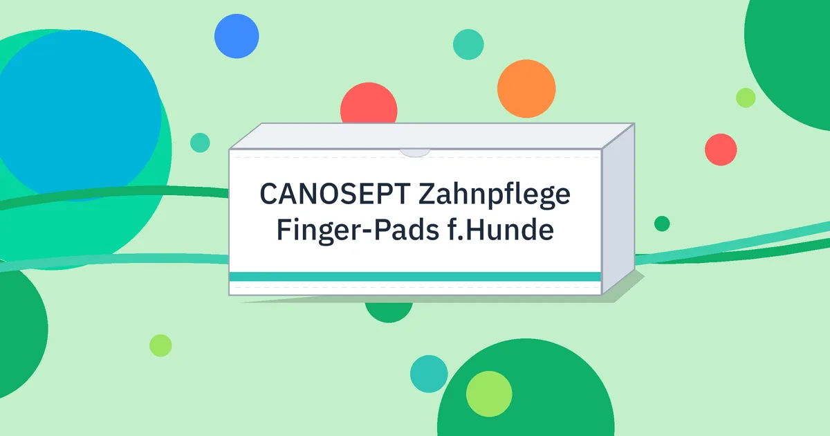 Symbolbild: Packung mit der Aufschrift CANOSEPT Zahnpflege Finger-Pads f.Hunde (PZN 16136150) – Verfügbarkeit und Bezug in Apotheken in Frankfurt am Main