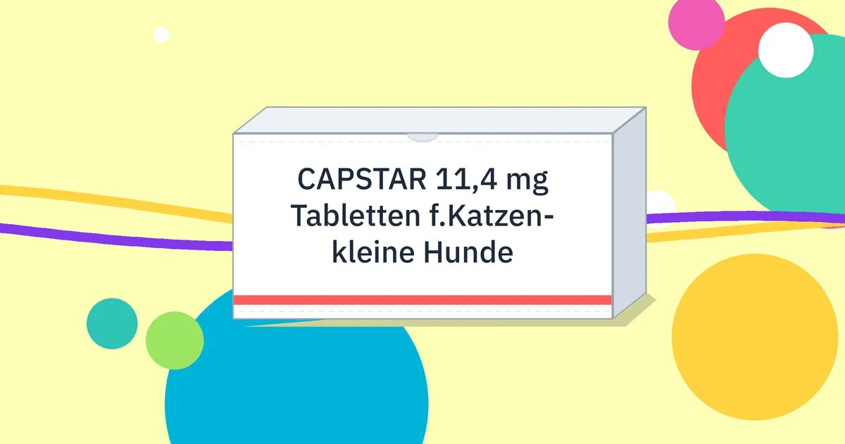 Symbolbild: Packung mit der Aufschrift CAPSTAR 11,4 mg Tabletten f.Katzen-kleine Hunde (PZN 17557540) – Verfügbarkeit und Bezug in Apotheken in Frankfurt am Main