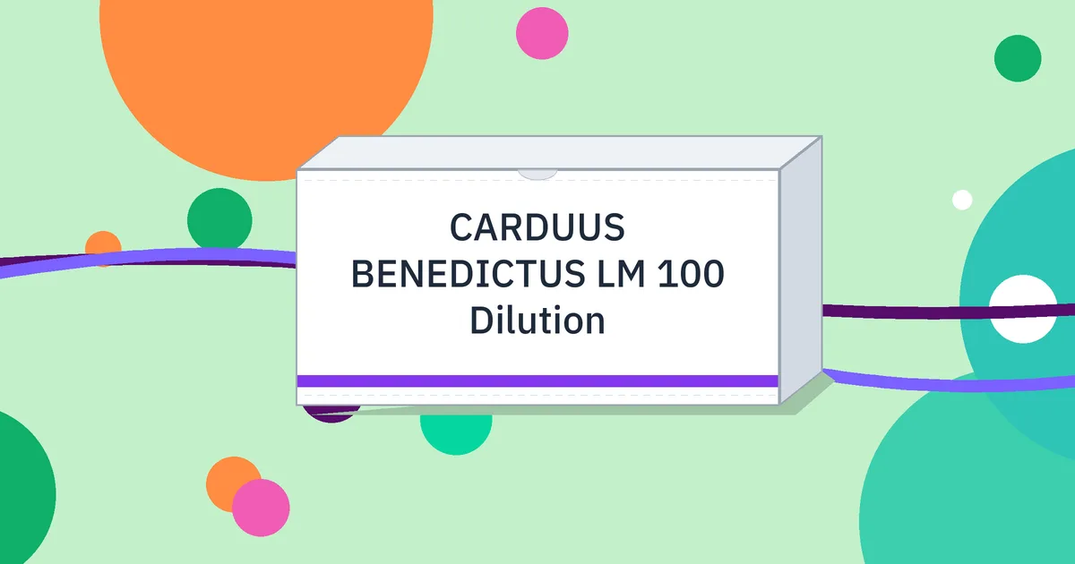 Symbolbild: Packung mit der Aufschrift CARDUUS BENEDICTUS LM 100 Dilution (PZN 13430386) – Verfügbarkeit und Bezug in Apotheken in Frankfurt am Main