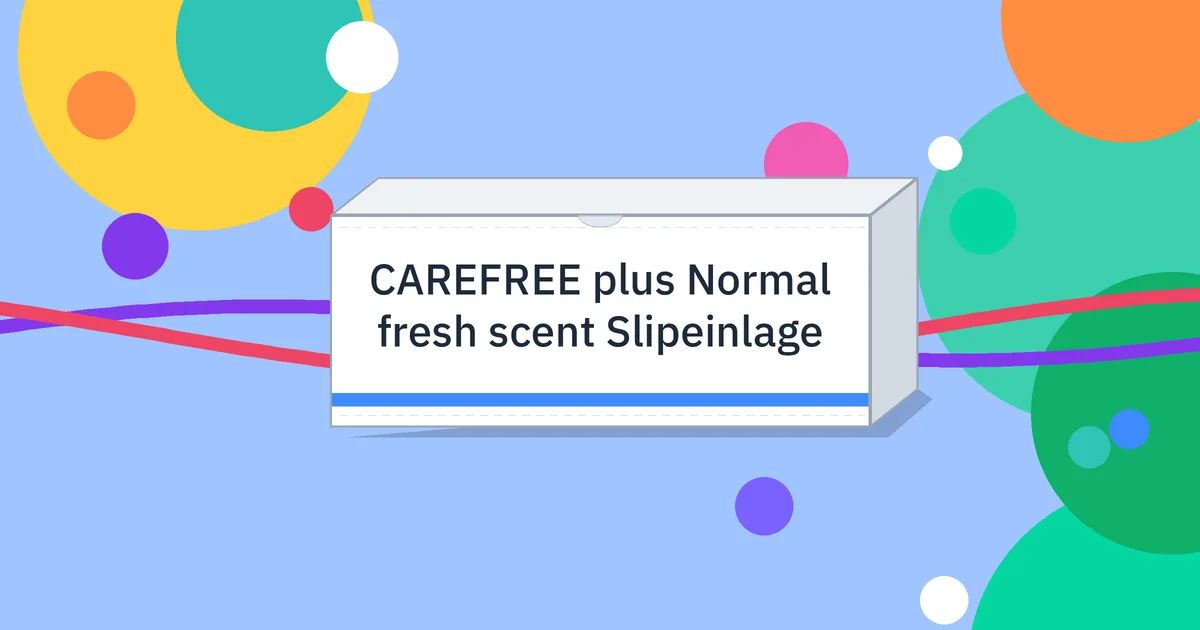 Symbolbild: Packung mit der Aufschrift CAREFREE plus Normal fresh scent Slipeinlage (PZN 18455729) – Verfügbarkeit und Bezug in Apotheken in Frankfurt am Main