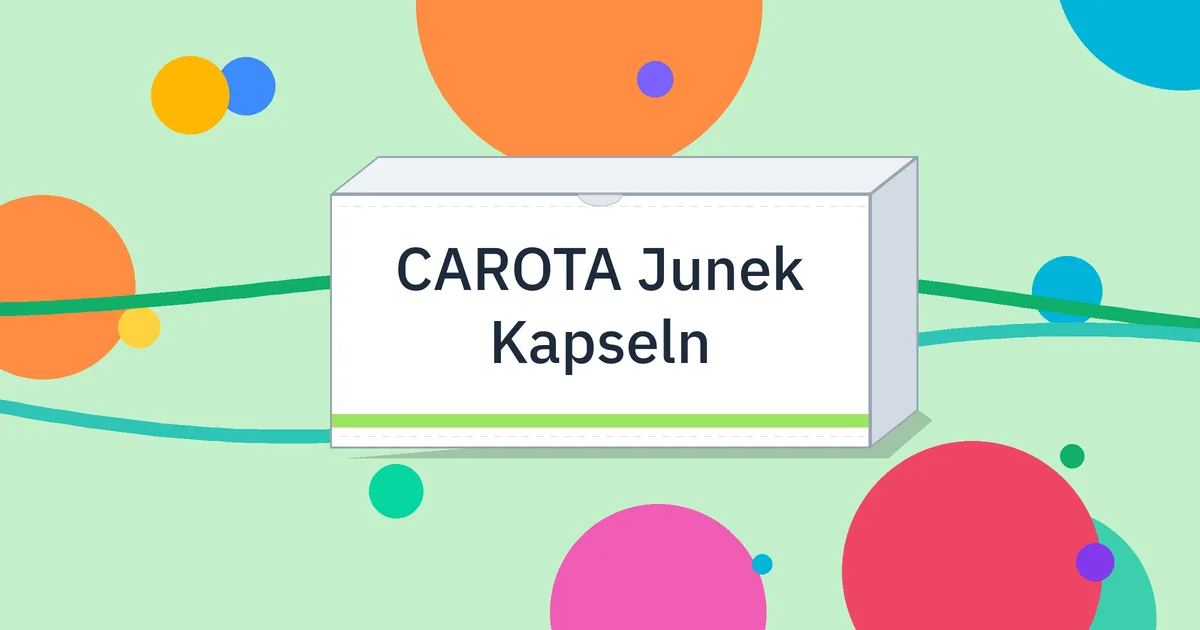 Symbolbild: Packung mit der Aufschrift CAROTA Junek Kapseln (PZN 10337261) – Verfügbarkeit und Bezug in Apotheken in Frankfurt am Main