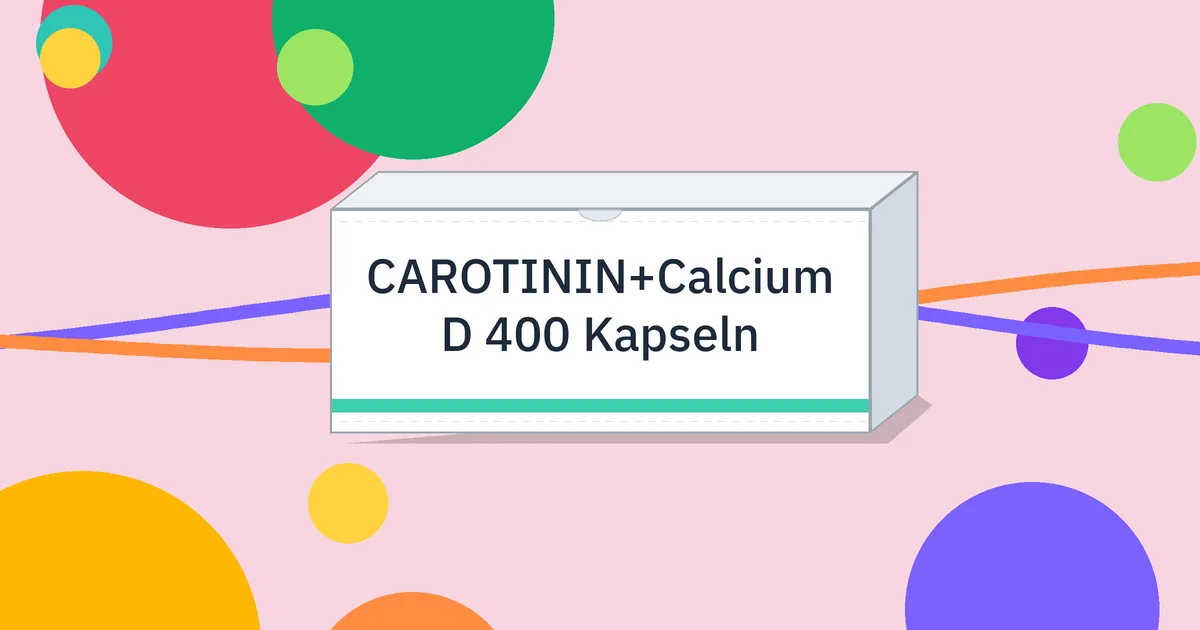 Symbolbild: Packung mit der Aufschrift CAROTININ+Calcium D 400 Kapseln (PZN 00214161) – Verfügbarkeit und Bezug in Apotheken in Frankfurt am Main