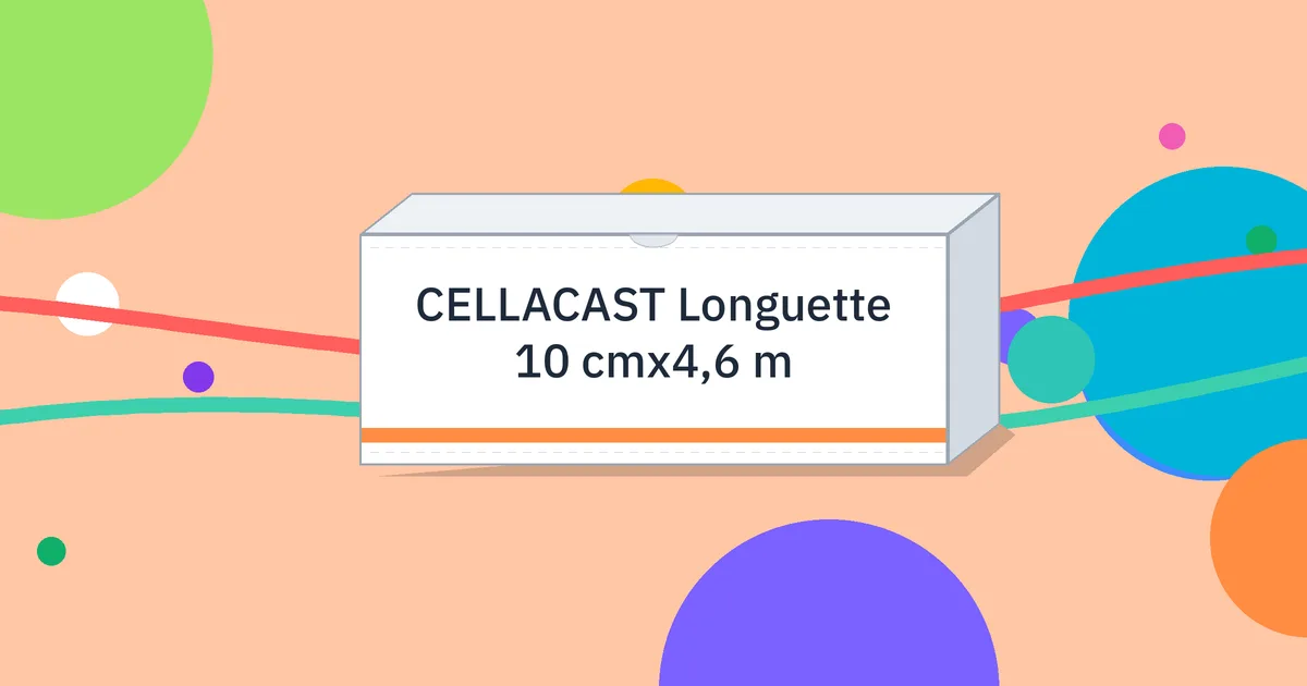 Symbolbild: Packung mit der Aufschrift CELLACAST Longuette 10 cmx4,6 m (PZN 14054583) – Verfügbarkeit und Bezug in Apotheken in Frankfurt am Main