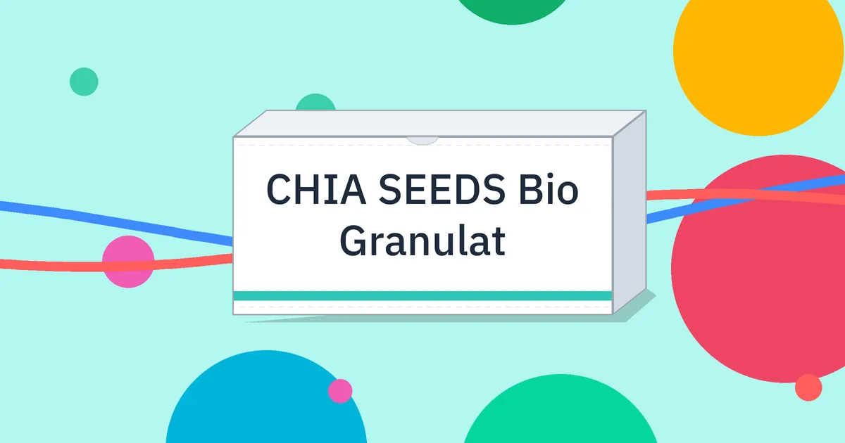 Symbolbild: Packung mit der Aufschrift CHIA SEEDS Bio Granulat (PZN 18412588) – Verfügbarkeit und Bezug in Apotheken in Frankfurt am Main