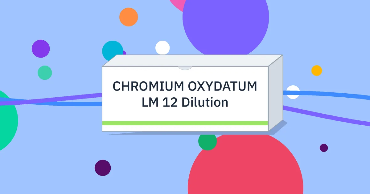 Symbolbild: Packung mit der Aufschrift CHROMIUM OXYDATUM LM 12 Dilution (PZN 13445488) – Verfügbarkeit und Bezug in Apotheken in Frankfurt am Main