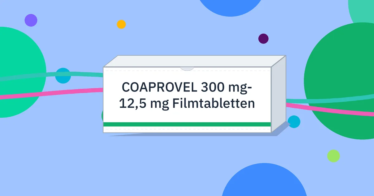 Symbolbild: Packung mit der Aufschrift COAPROVEL 300 mg-12,5 mg Filmtabletten (PZN 06724495) – Verfügbarkeit und Bezug in Apotheken in Frankfurt am Main