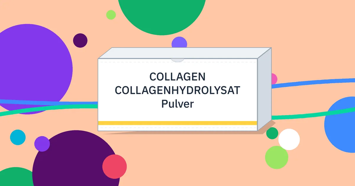 Symbolbild: Packung mit der Aufschrift COLLAGEN COLLAGENHYDROLYSAT Pulver (PZN 17841695) – Verfügbarkeit und Bezug in Apotheken in Frankfurt am Main