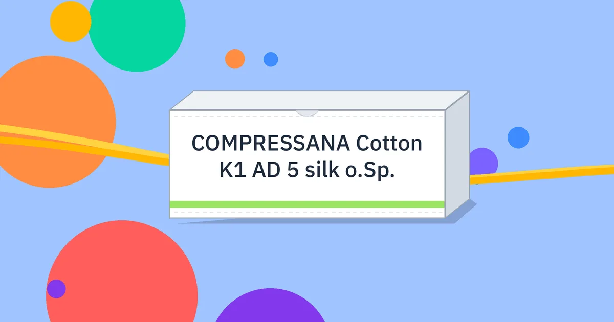 Symbolbild: Packung mit der Aufschrift COMPRESSANA Cotton K1 AD 5 silk o.Sp. (PZN 10215457) – Verfügbarkeit und Bezug in Apotheken in Frankfurt am Main