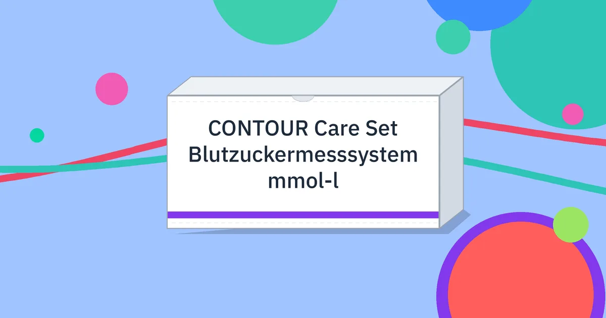 Symbolbild: Packung mit der Aufschrift CONTOUR Care Set Blutzuckermesssystem mmol-l (PZN 16747008) – Verfügbarkeit und Bezug in Apotheken in Frankfurt am Main