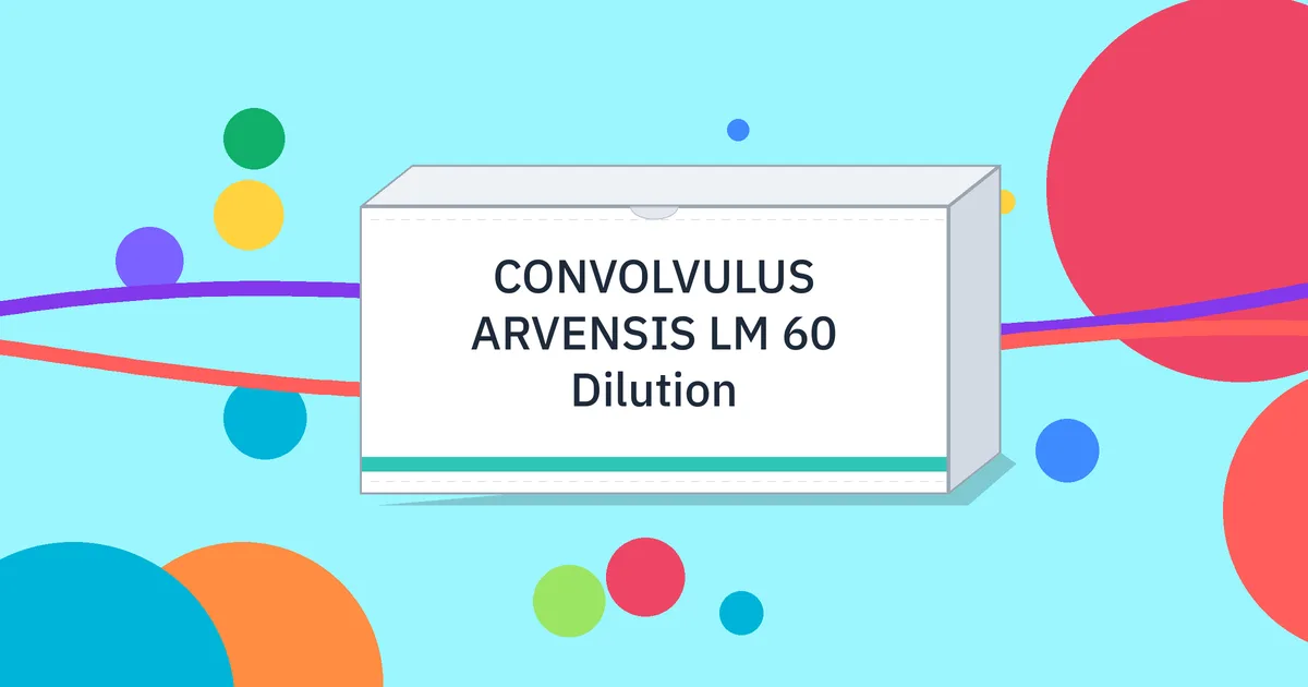 Symbolbild: Packung mit der Aufschrift CONVOLVULUS ARVENSIS LM 60 Dilution (PZN 13450408) – Verfügbarkeit und Bezug in Apotheken in Frankfurt am Main