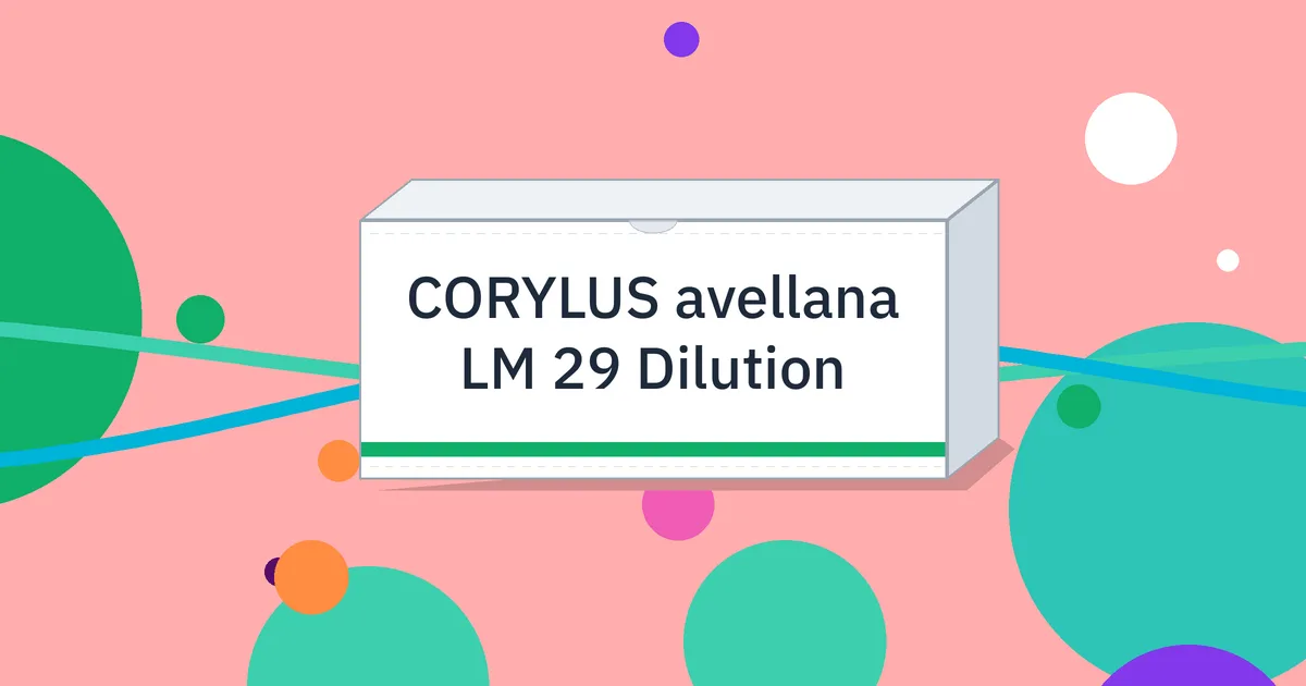 Symbolbild: Packung mit der Aufschrift CORYLUS avellana LM 29 Dilution (PZN 13454665) – Verfügbarkeit und Bezug in Apotheken in Frankfurt am Main