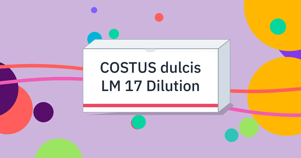 Symbolbild: Packung mit der Aufschrift COSTUS dulcis LM 17 Dilution (PZN 13454984) – Verfügbarkeit und Bezug in Apotheken in Frankfurt am Main