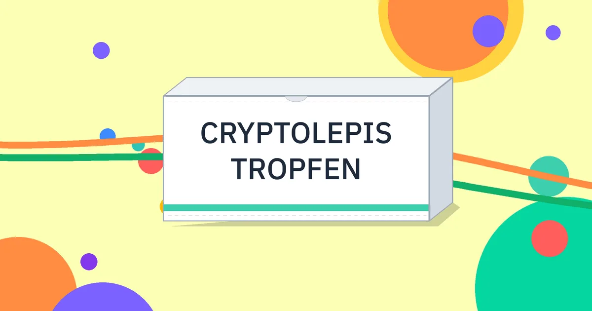 Symbolbild: Packung mit der Aufschrift CRYPTOLEPIS TROPFEN (PZN 15230875) – Verfügbarkeit und Bezug in Apotheken in Frankfurt am Main