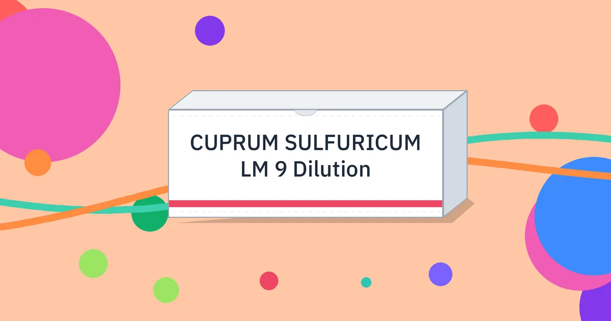 Symbolbild: Packung mit der Aufschrift CUPRUM SULFURICUM LM 9 Dilution (PZN 12839009) – Verfügbarkeit und Bezug in Apotheken in Frankfurt am Main