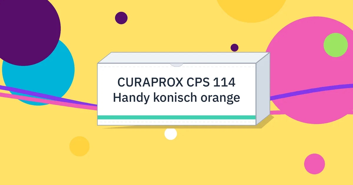 Symbolbild: Packung mit der Aufschrift CURAPROX CPS 114 Handy konisch orange (PZN 09190427) – Verfügbarkeit und Bezug in Apotheken in Frankfurt am Main