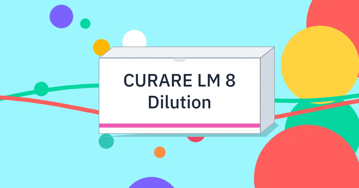 Symbolbild: Packung mit der Aufschrift CURARE LM 8 Dilution (PZN 12839475) – Verfügbarkeit und Bezug in Apotheken in Frankfurt am Main