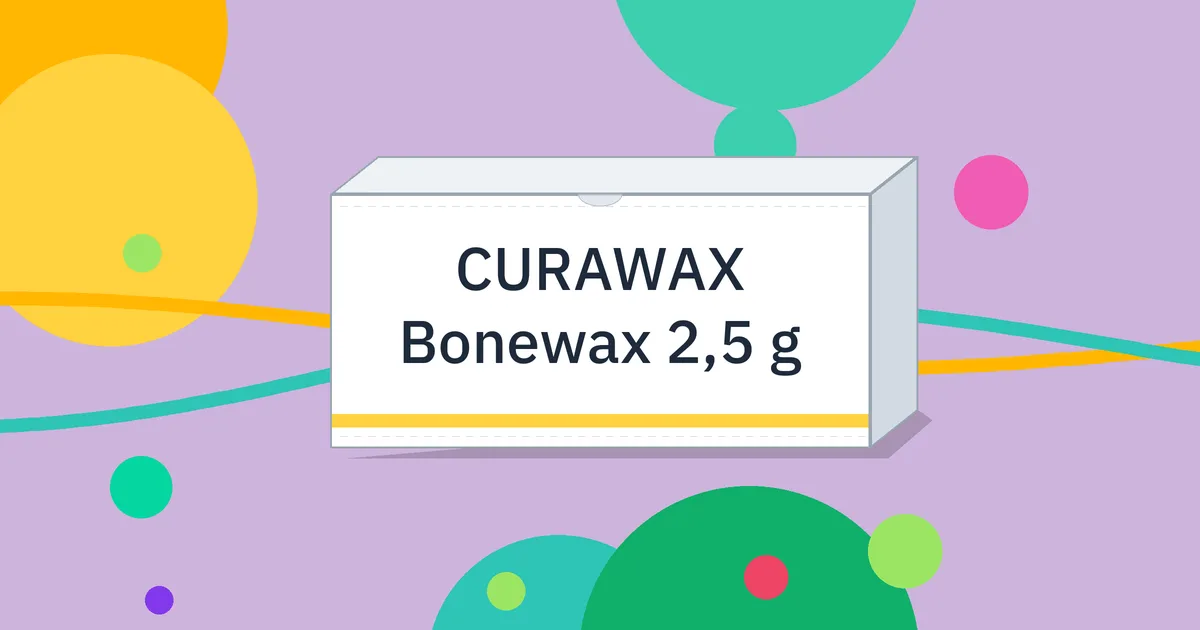 Symbolbild: Packung mit der Aufschrift CURAWAX Bonewax 2,5 g (PZN 16211897) – Verfügbarkeit und Bezug in Apotheken in Frankfurt am Main