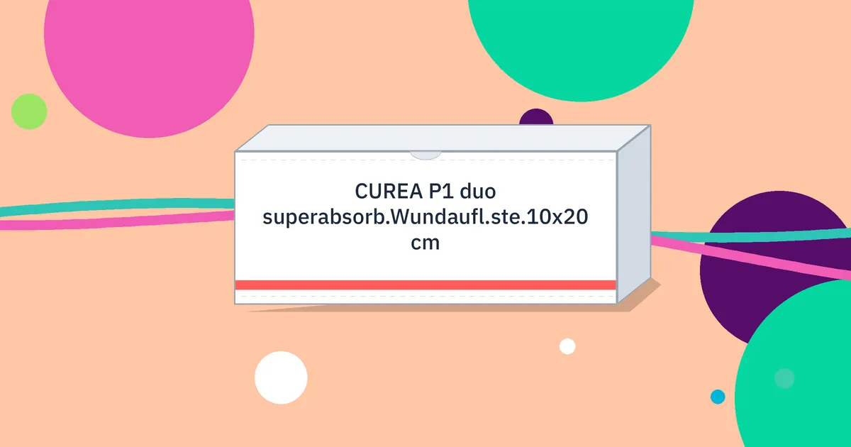 Symbolbild: Packung mit der Aufschrift CUREA P1 duo superabsorb.Wundaufl.ste.10x20 cm (PZN 10402478) – Verfügbarkeit und Bezug in Apotheken in Frankfurt am Main