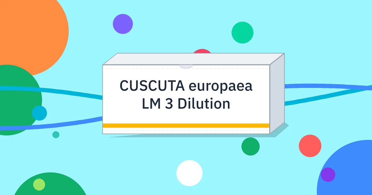 Symbolbild: Packung mit der Aufschrift CUSCUTA europaea LM 3 Dilution (PZN 13459007) – Verfügbarkeit und Bezug in Apotheken in Frankfurt am Main