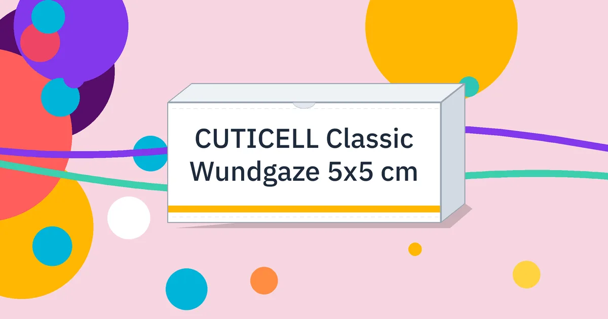 Symbolbild: Packung mit der Aufschrift CUTICELL Classic Wundgaze 5x5 cm (PZN 19068006) – Verfügbarkeit und Bezug in Apotheken in Frankfurt am Main