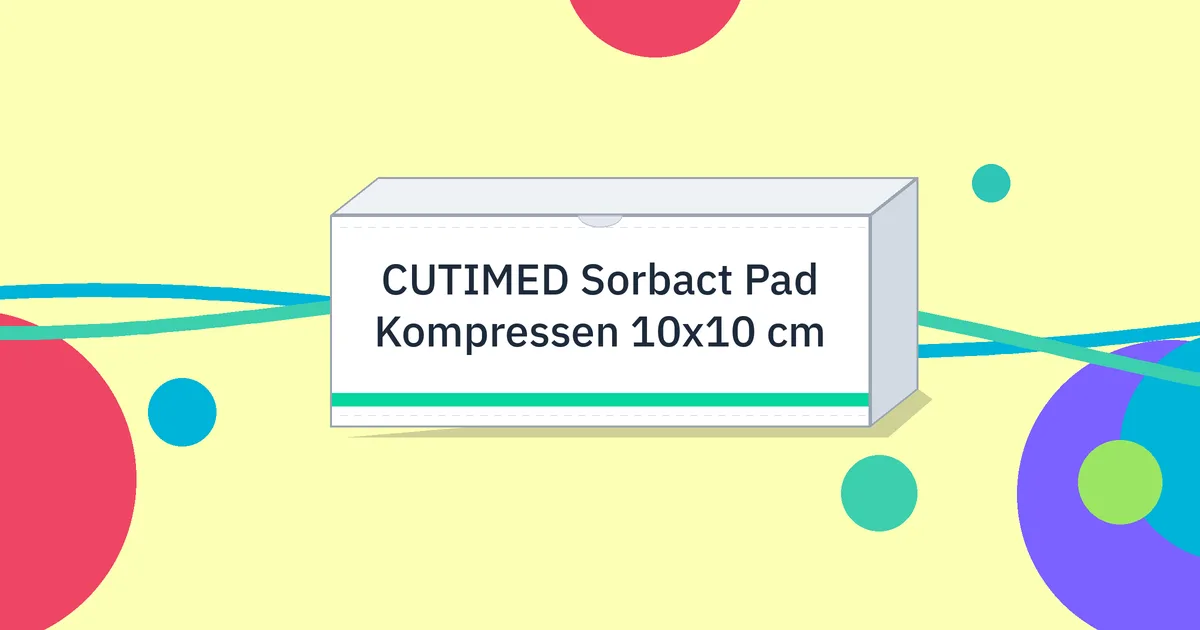Symbolbild: Packung mit der Aufschrift CUTIMED Sorbact Pad Kompressen 10x10 cm (PZN 20845107) – Verfügbarkeit und Bezug in Apotheken in Frankfurt am Main
