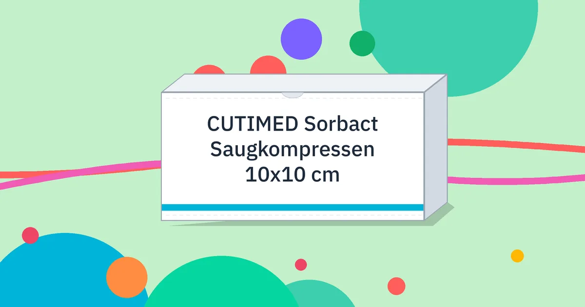 Symbolbild: Packung mit der Aufschrift CUTIMED Sorbact Saugkompressen 10x10 cm (PZN 16511820) – Verfügbarkeit und Bezug in Apotheken in Frankfurt am Main