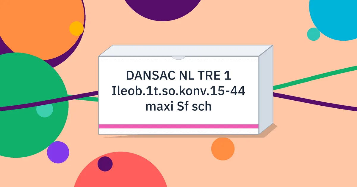 Symbolbild: Packung mit der Aufschrift DANSAC NL TRE 1 Ileob.1t.so.konv.15-44 maxi Sf sch (PZN 19744973) – Verfügbarkeit und Bezug in Apotheken in Frankfurt am Main