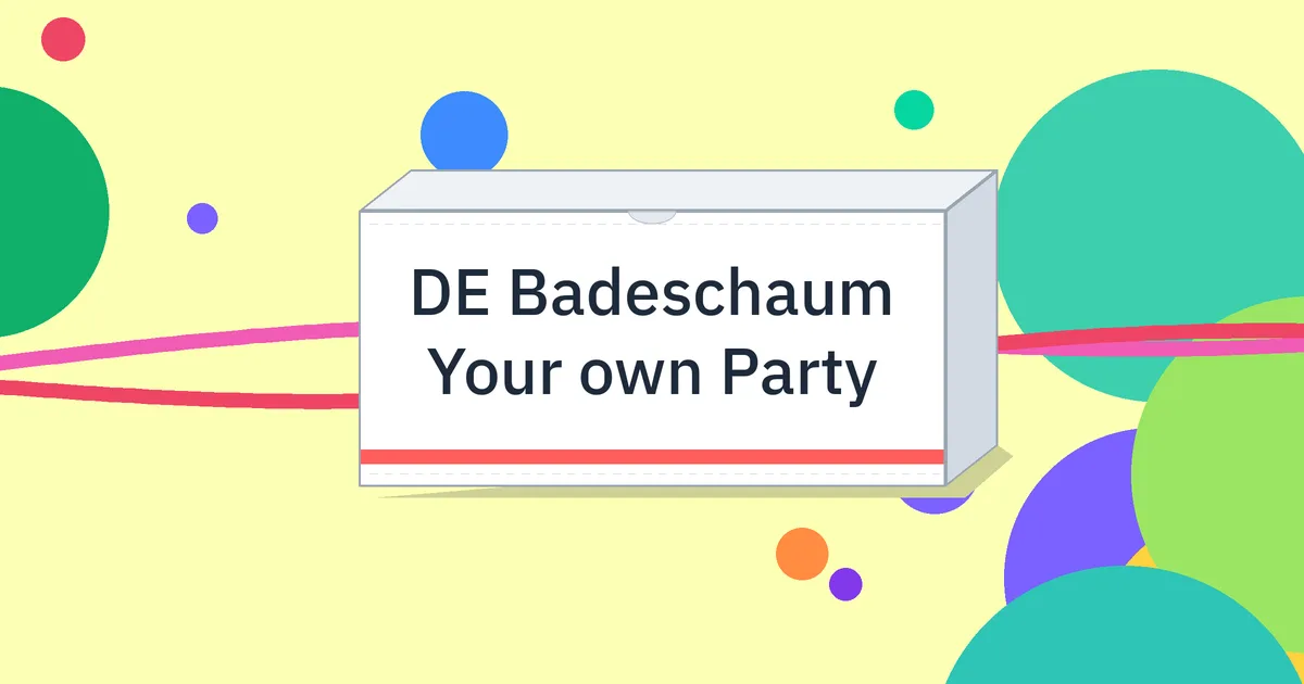 Symbolbild: Packung mit der Aufschrift DE Badeschaum Your own Party (PZN 17888030) – Verfügbarkeit und Bezug in Apotheken in Frankfurt am Main